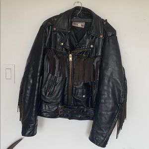 Spell | Jackets & Coats | Vintage Leather Fringe Jacket Belt Buckle ...